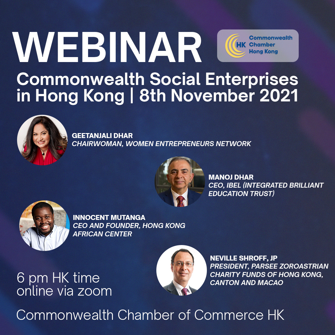 Join our Webinar on Commonwealth Social Enterprises of Hong Kong